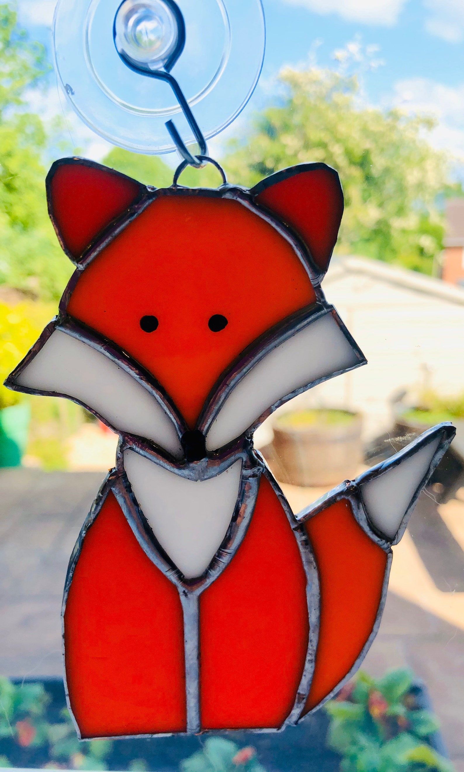Stained Glass Fox Suncatcher Art Gift Handmade Locally - Etsy