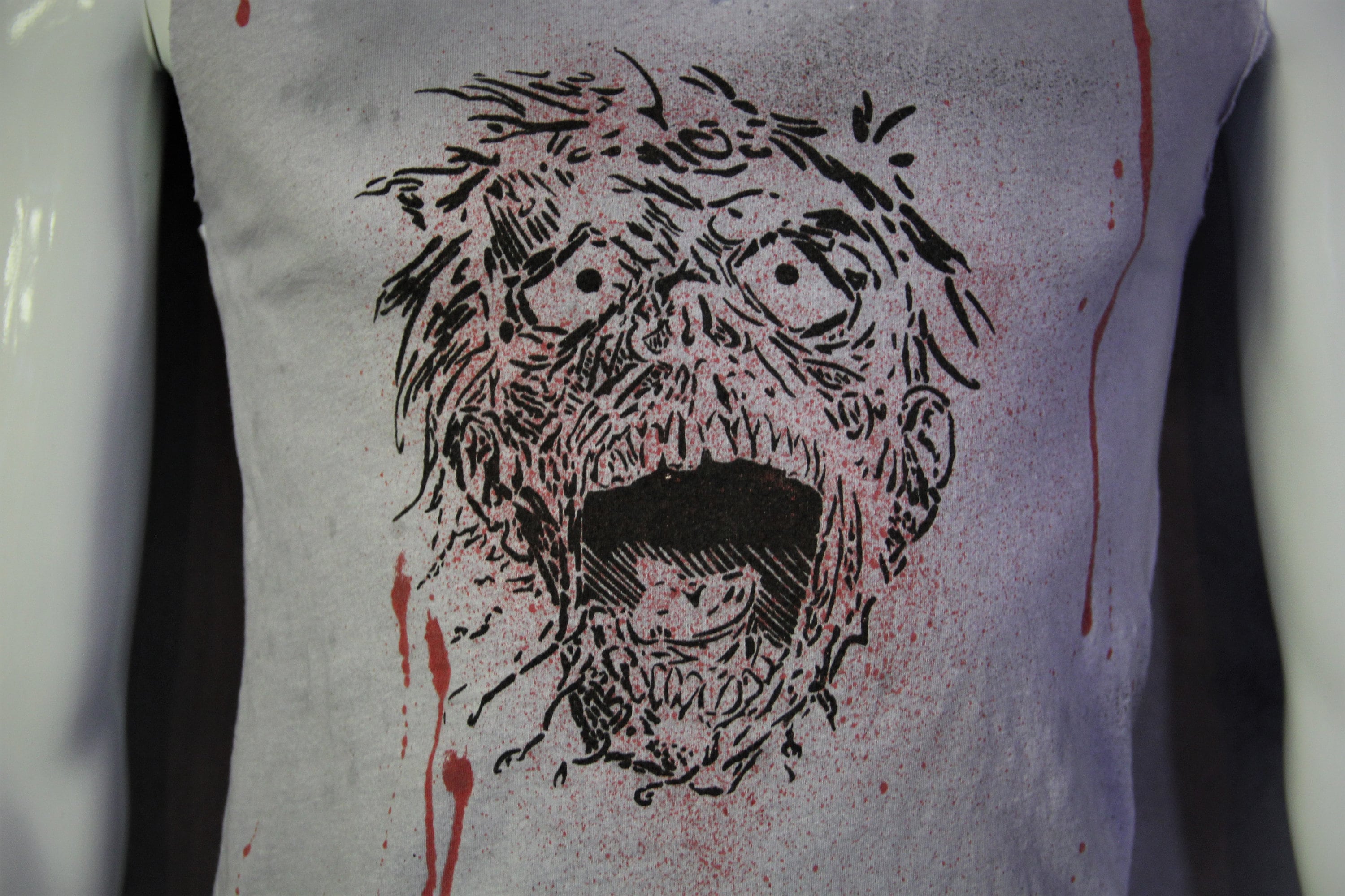 Zombie Handmade Distressed Destroyed Studded ripped Rocker sleeveless ...