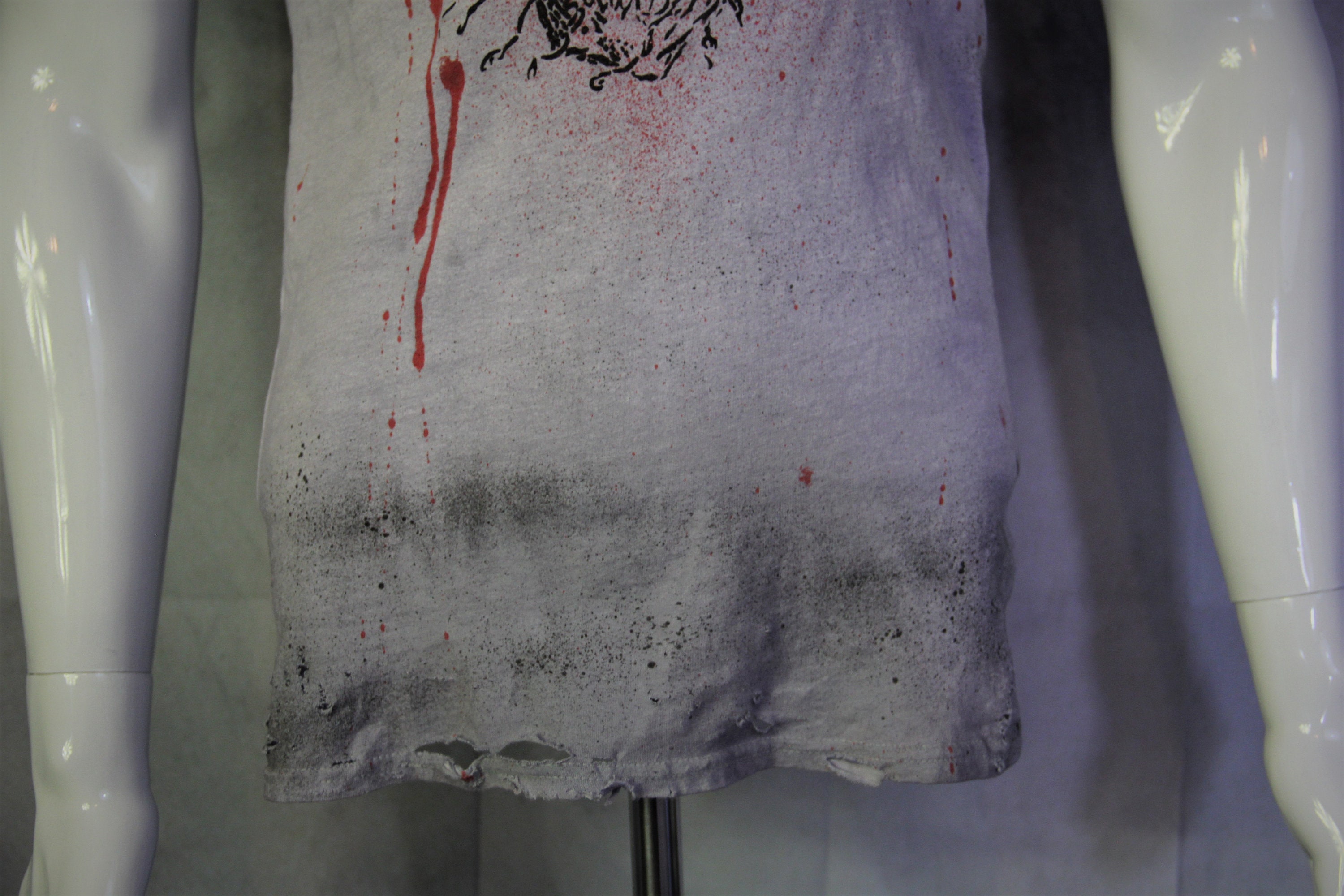 Zombie Handmade Distressed Destroyed Studded ripped Rocker sleeveless ...