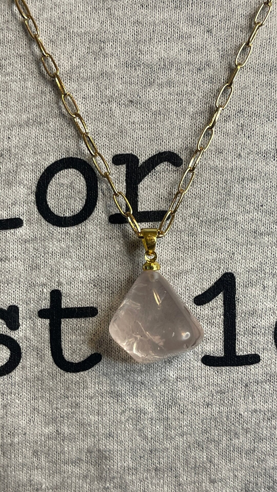 Perfect Ice Crystal From Madagascar. Polished and Set on a 28" Gold ...