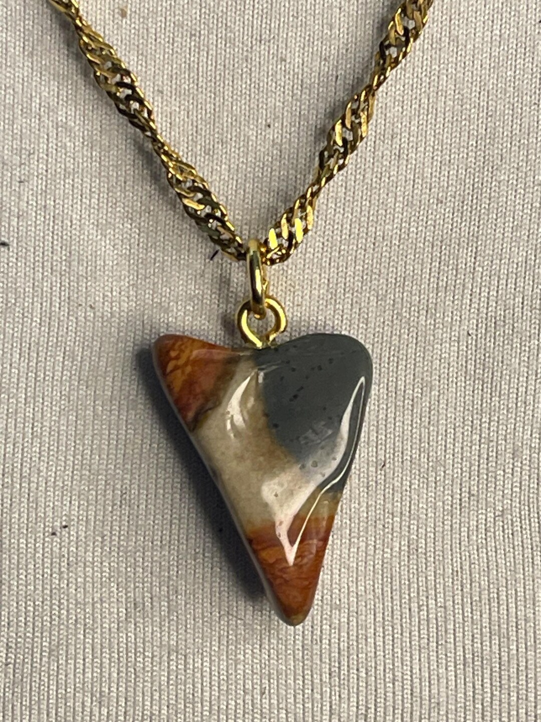 Conglomerate Stone From Yellowstone Set on a 14k Gold 18" Twisted Chain ...