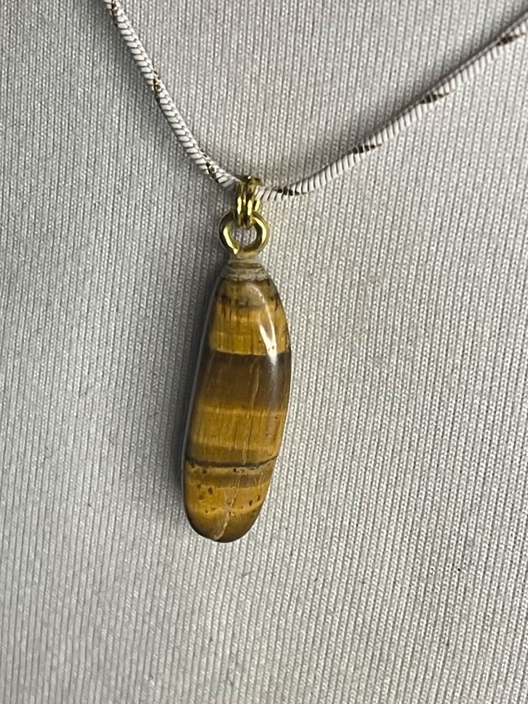 Exquisite Tigers Eye on a 16" Fabric Chain. More Beautiful Than Pics ...