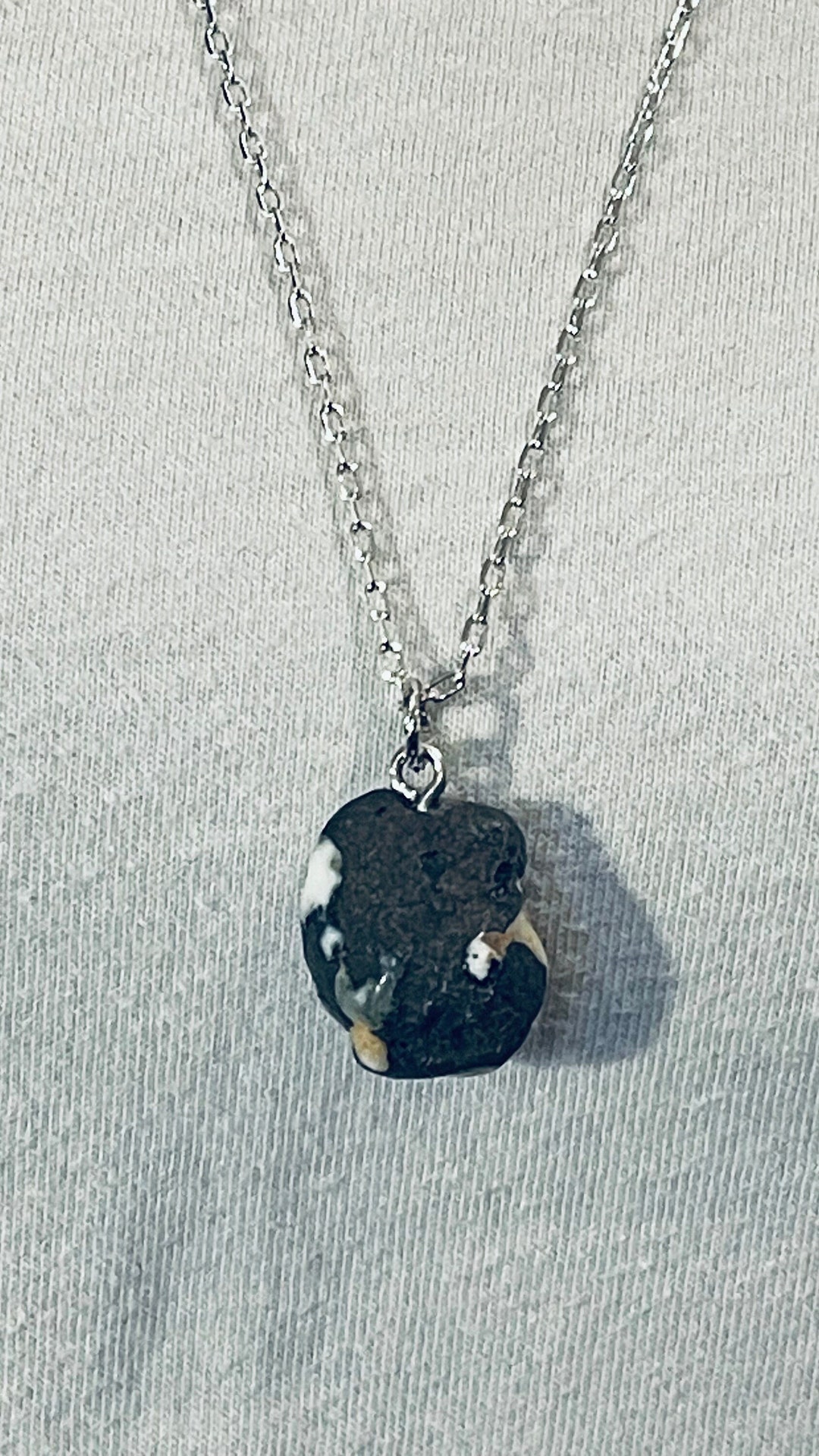 Beautiful Cameroon Volcanic Rock With Embedded Coral Set on .925 17 ...