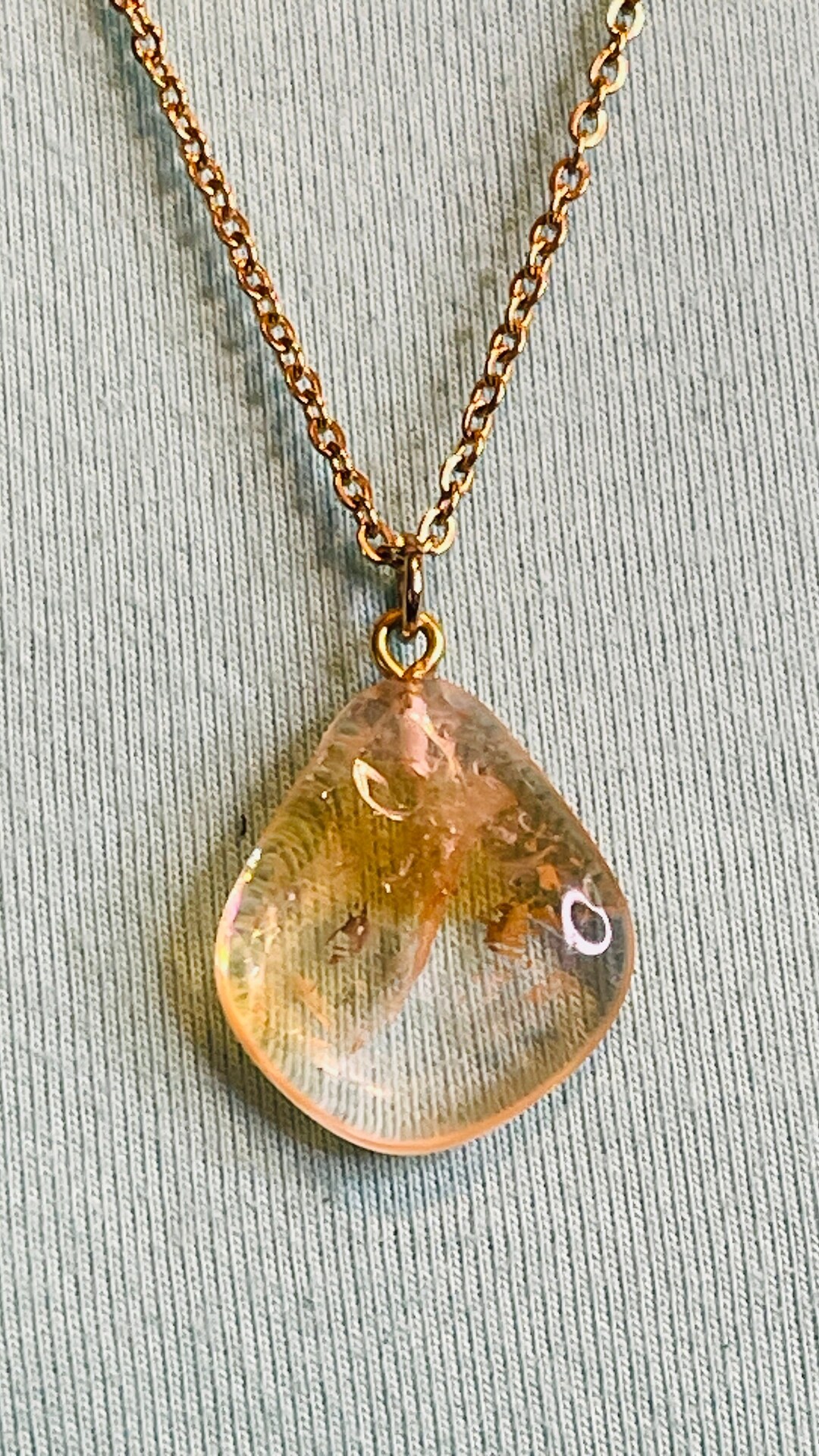 A 10k, 26 Gold Necklace With a Stunning Rutilated Summer Quartz Pendant ...
