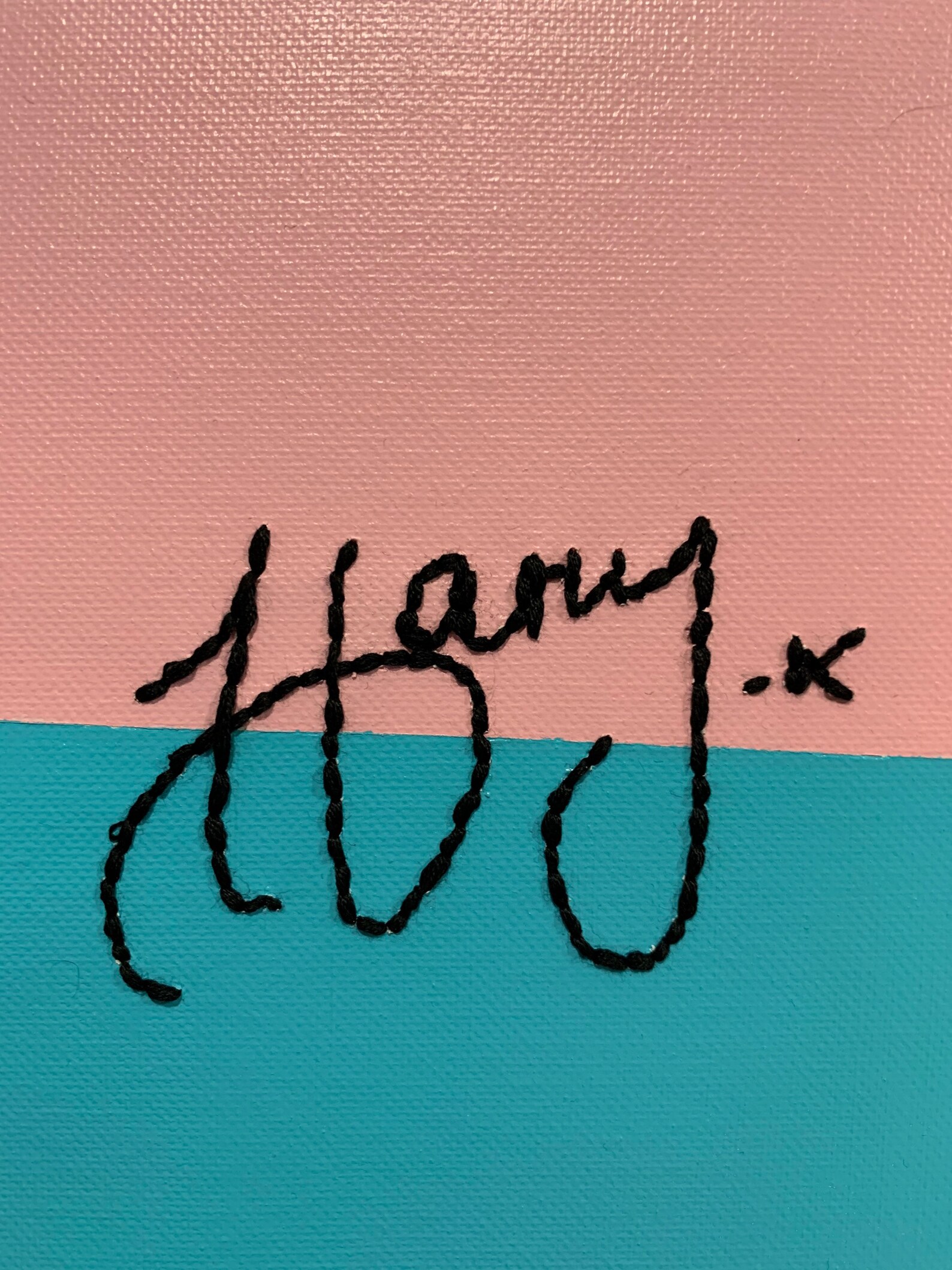Harry Styles signature embroidery 8x8in canvas homemade - Etsy.de