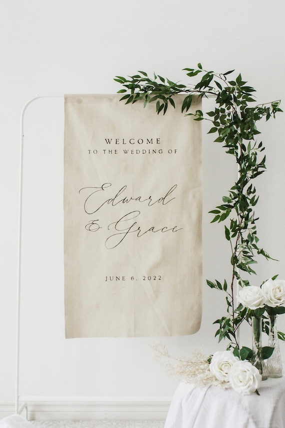 Sign Canvas Wedding Elegant Wedding Welcome Canvas Sign