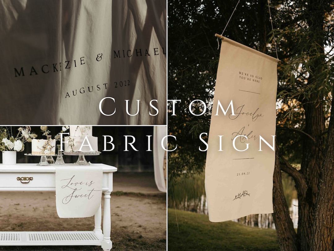 Fully Custom Fabric Sign | Wedding Welcome Sign | Fabric Bar Menu ...