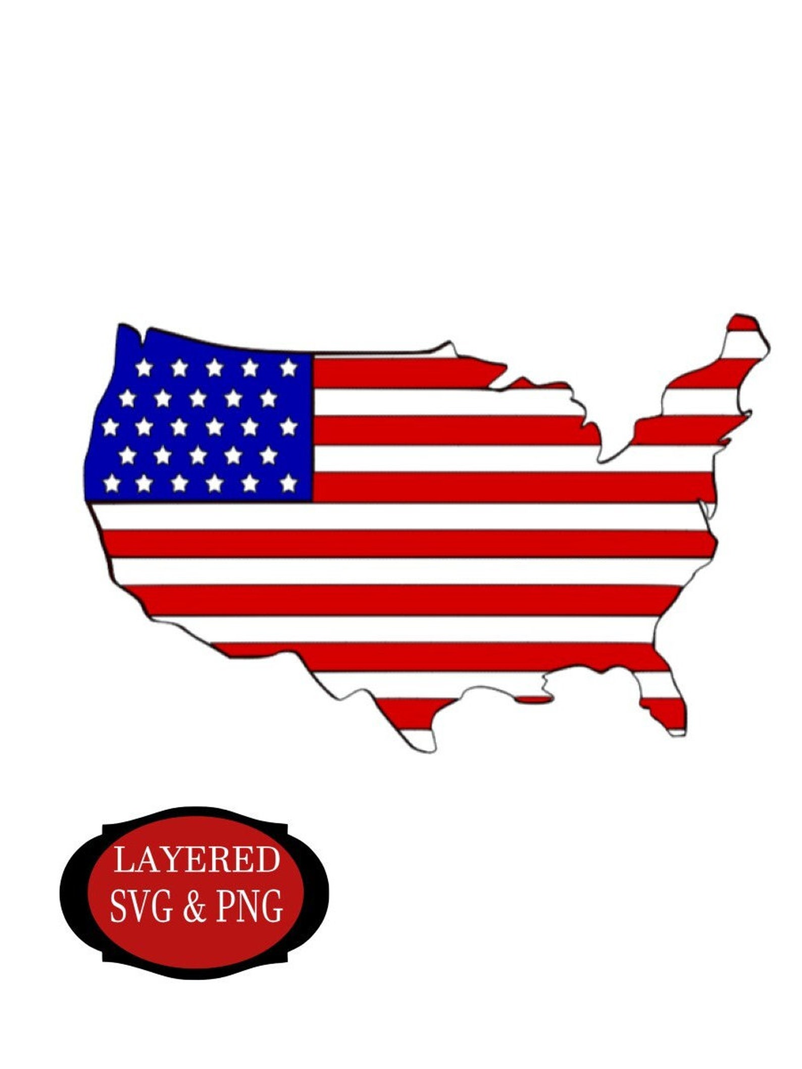 SVG File, Cricut Cut File, PNG File, US Map Flag, Flag, Map - Etsy