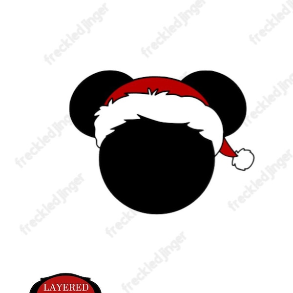 Santa Mickey Head Svg - Etsy