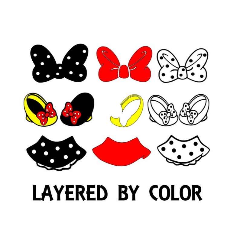 SVG File, Cricut Cut File, PNG File, Minnie Accessories SVG, Minnie ...