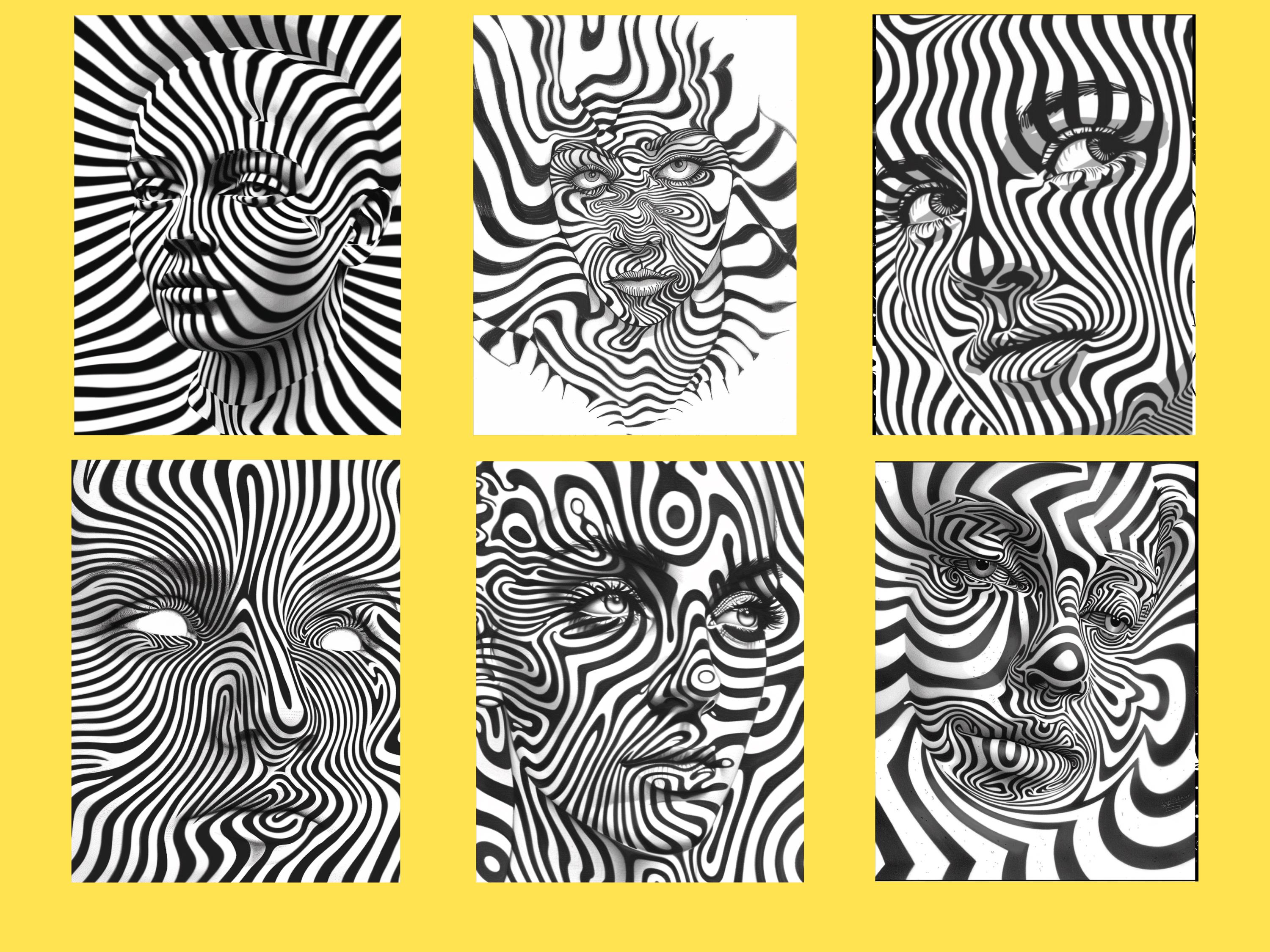 Optical Illusion Coloring Pages PDF, 49 Intricate Designs, Instant ...