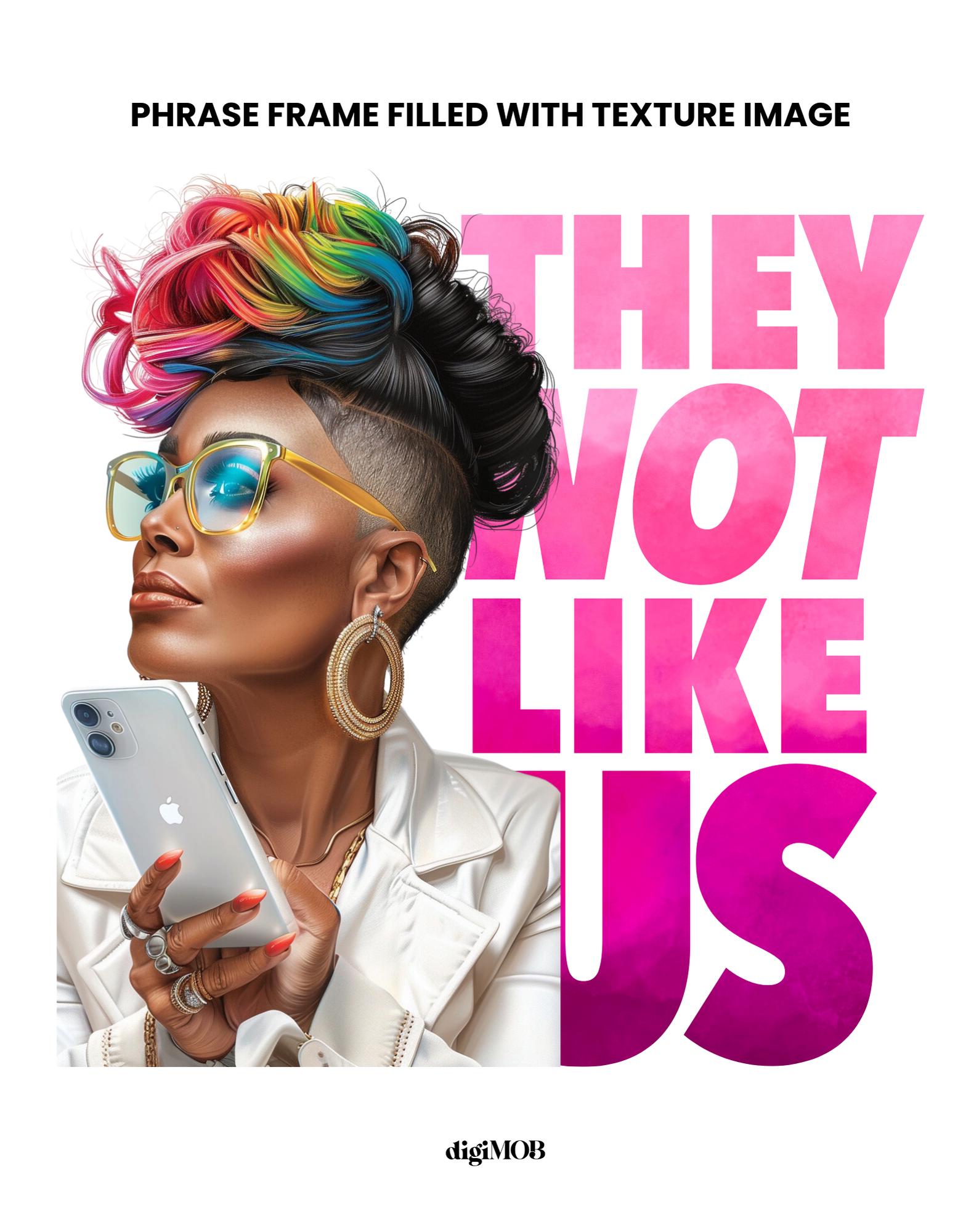 Ultimate "they Not Like Us" Canva Frames Bundle - Phrase, Word & Letter ...