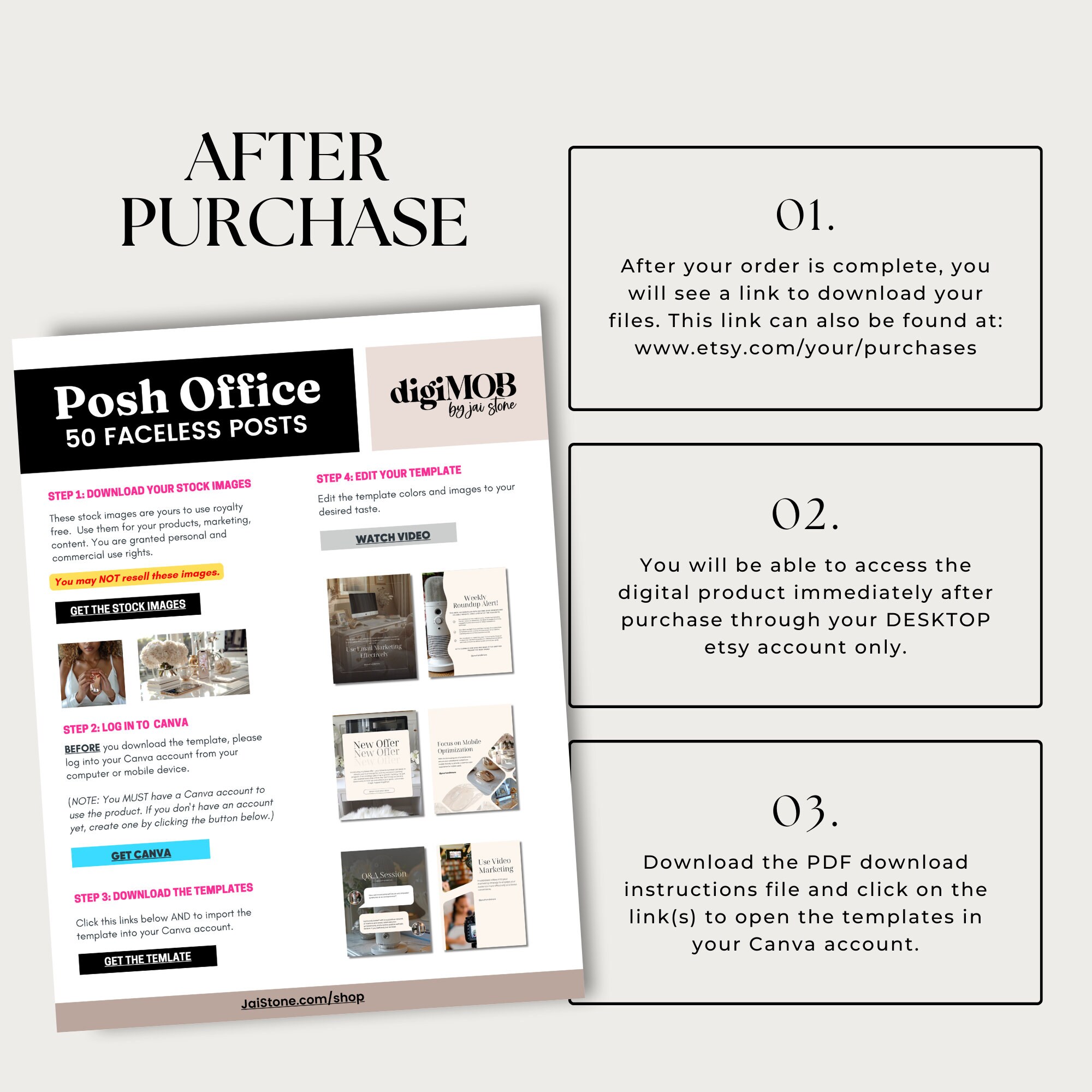 50 Neutral Aesthetic Faceless, Instagram Post Templates, Canva ...