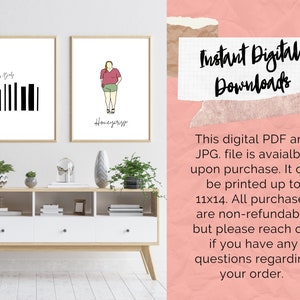 Plus Size Art - Fat & Happy - Digital Print - Instant Download - Wall ...