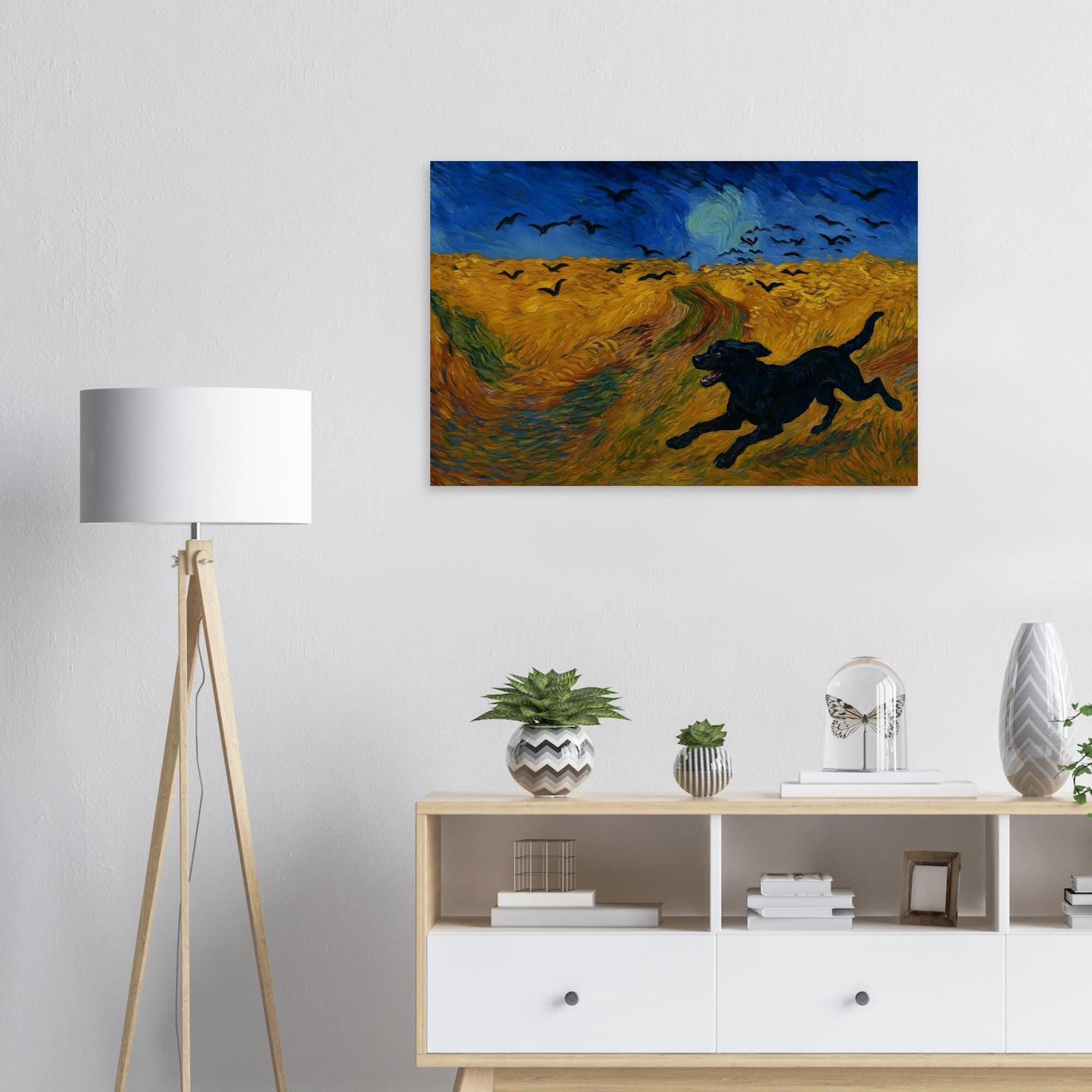 Crow Chaser – Black Labrador Print | Van Gogh-inspired Dog Art ...