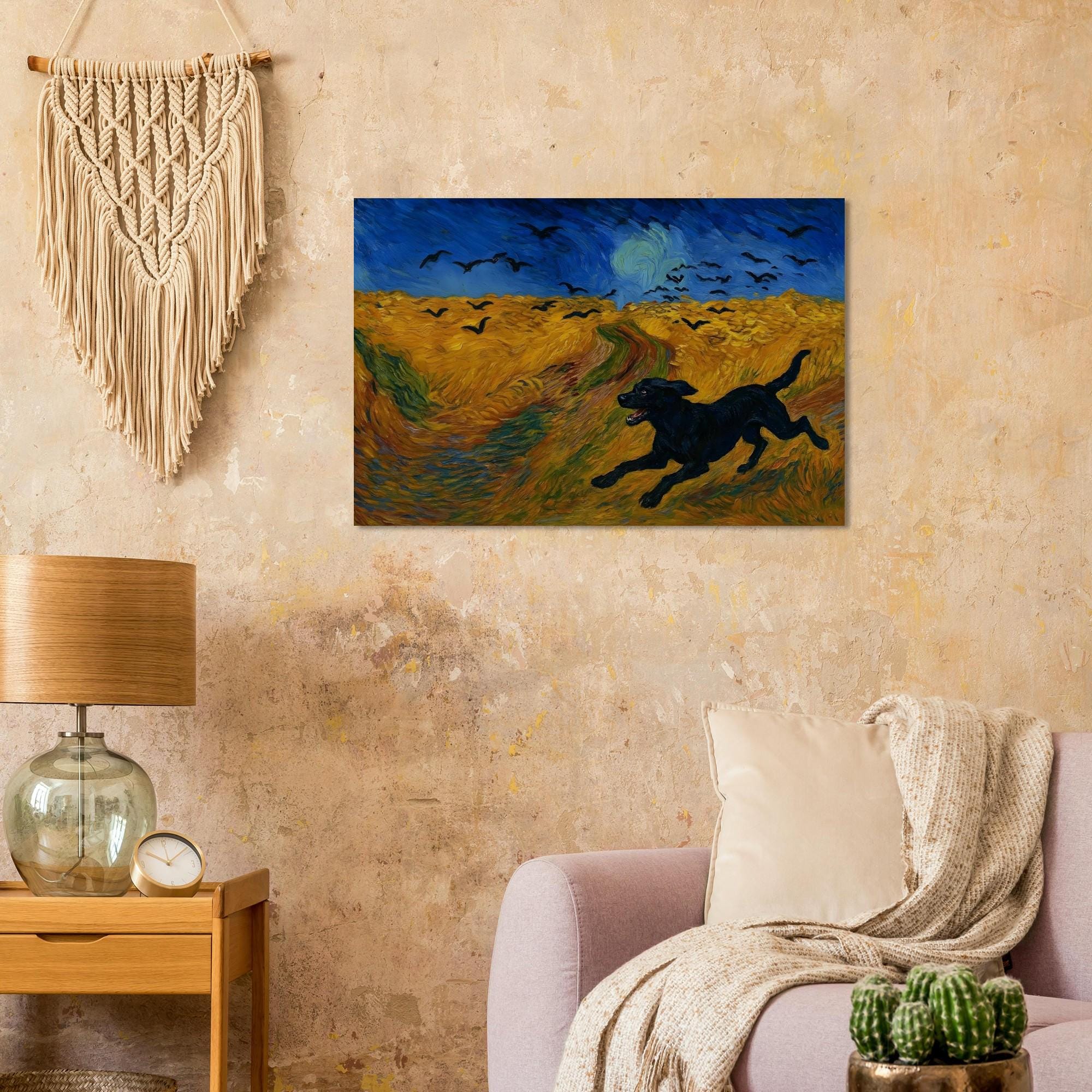 Crow Chaser – Black Labrador Print | Van Gogh-inspired Dog Art ...