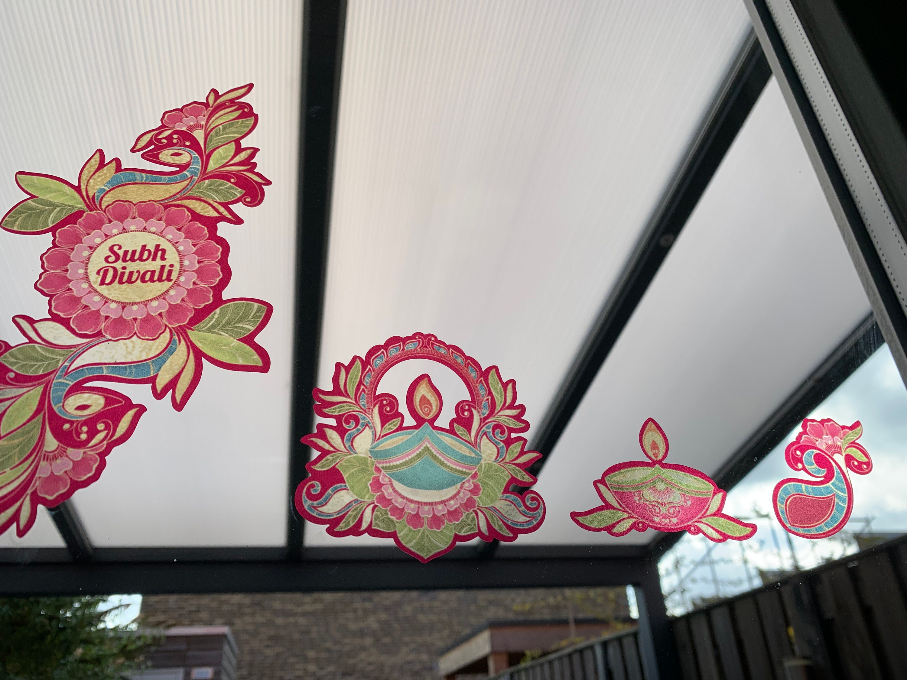 Happy Diwali Static Window Stickers Decals Diwali Decoration Stickers ...