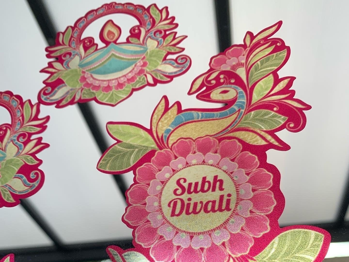 Happy Diwali Static Window Stickers Decals Diwali Decoration Stickers ...