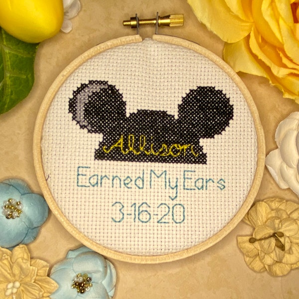 Cross Stitch Mickey Ears - Etsy