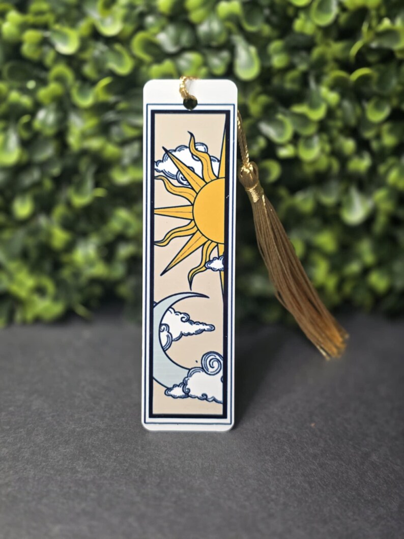 Celestial Pair Bookmark- Sun and Moon - Etsy