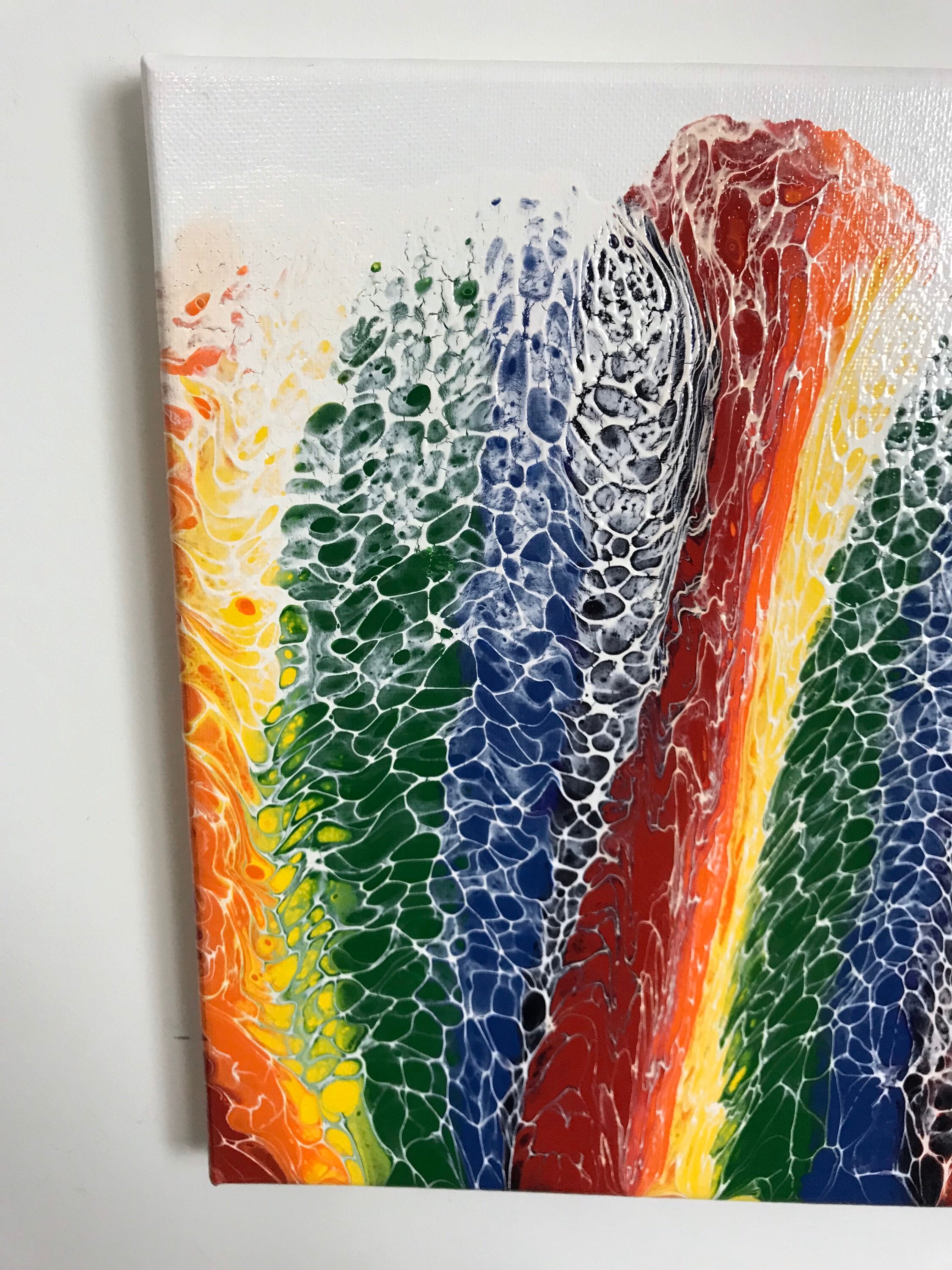 Rainbow Swipe Fluid Art - Etsy