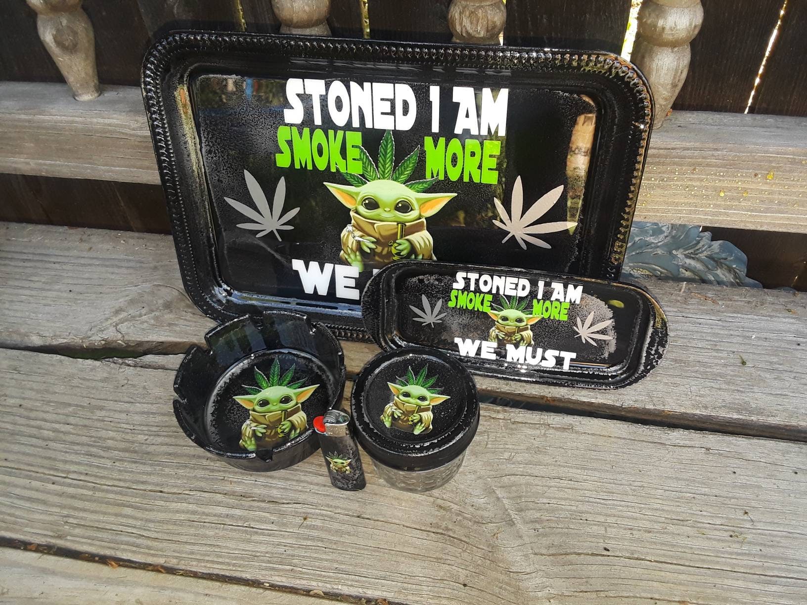 Home Décor Home & Living Ashtray-Stash Jar-Rolling Tray-420-Weed ...