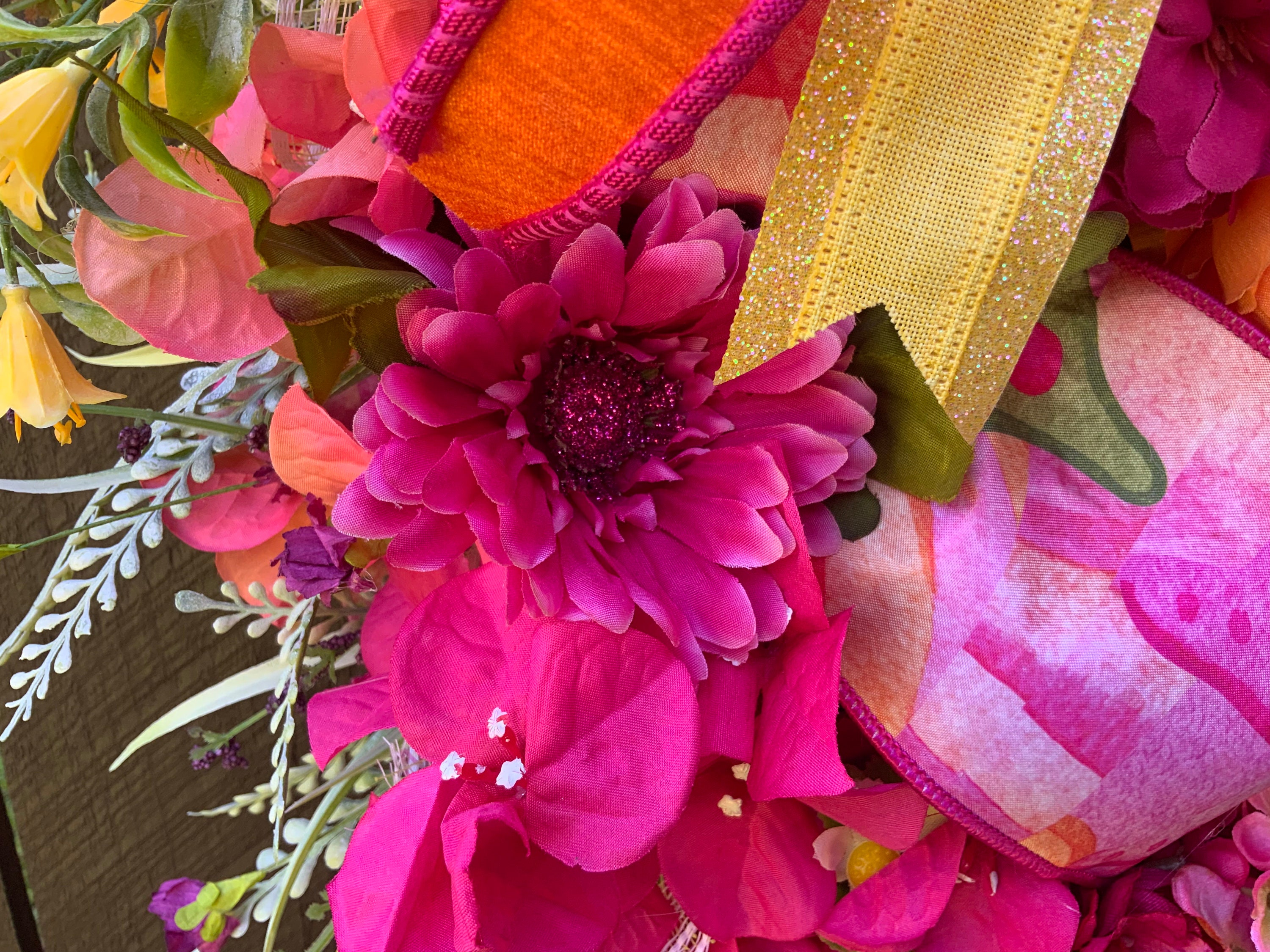 Vibrant Spring and Summer Floral Swag for Front Door, Summertime ...