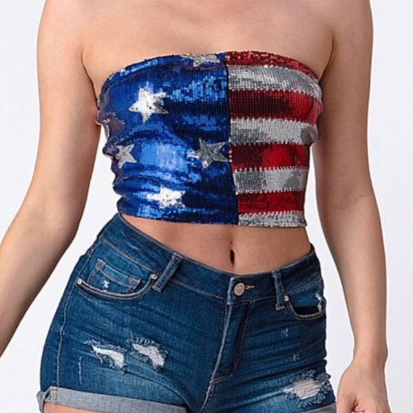 Sequin Tube Top - Etsy