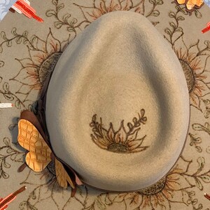 Custom Hand Burned and Beaded Hat / Hand Burned Wide Brim Hat - Etsy