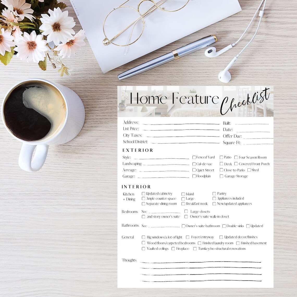 Home Feature Checklist Printable - Etsy