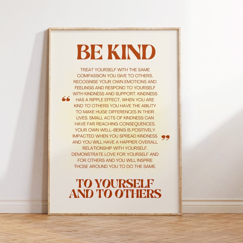 Be Kind Poster - Etsy