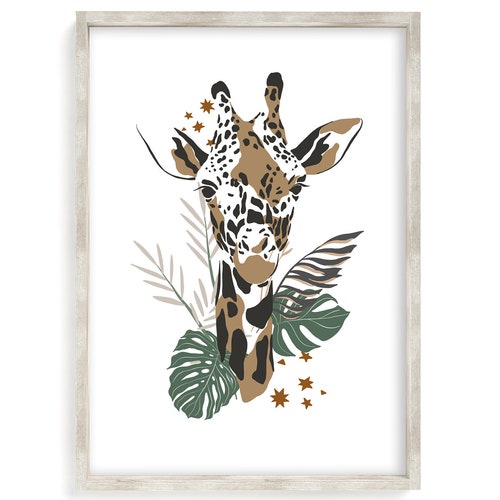 Jungle Zebra Print Tropical Giraffe Botanical Animal Print - Etsy UK