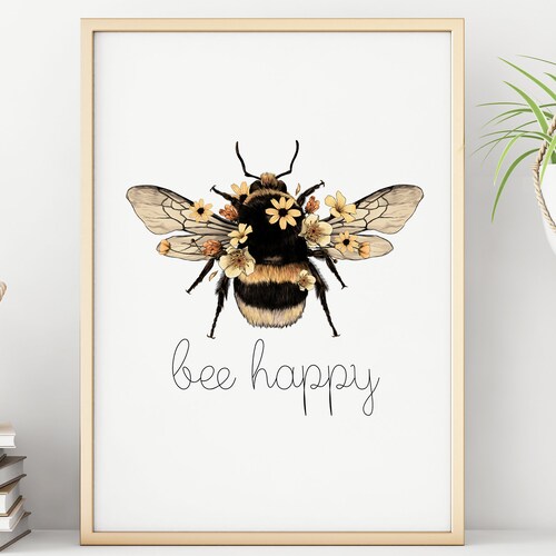 Bee Kind Print Bee Happy Bee Yourself Bee-you-tiful - Etsy
