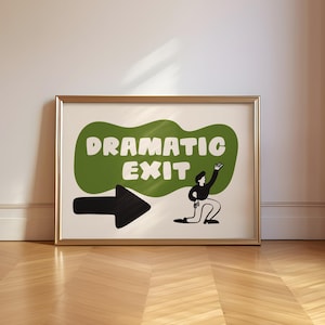 Dramatic Exit Print: Retro Modern Hallway Art - Etsy UK