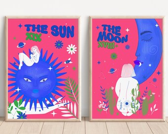 90s Moon and Sun Decor - Etsy