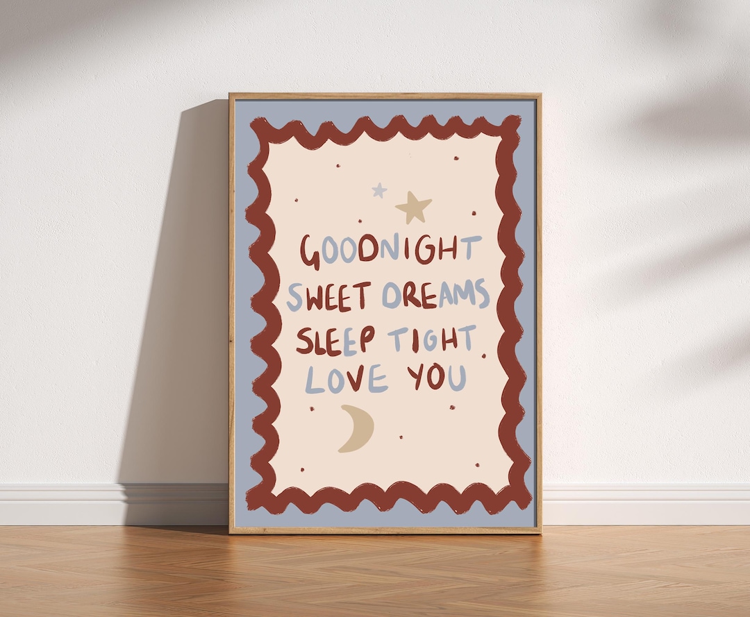 Goodnight Sweet Dreams Print | Bedroom Wall Art, Whimsical Nursery ...
