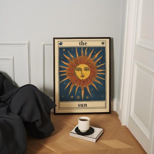 The Sun Tarot Card Print, Mystical Celestial Sunshine Art, Fun ...