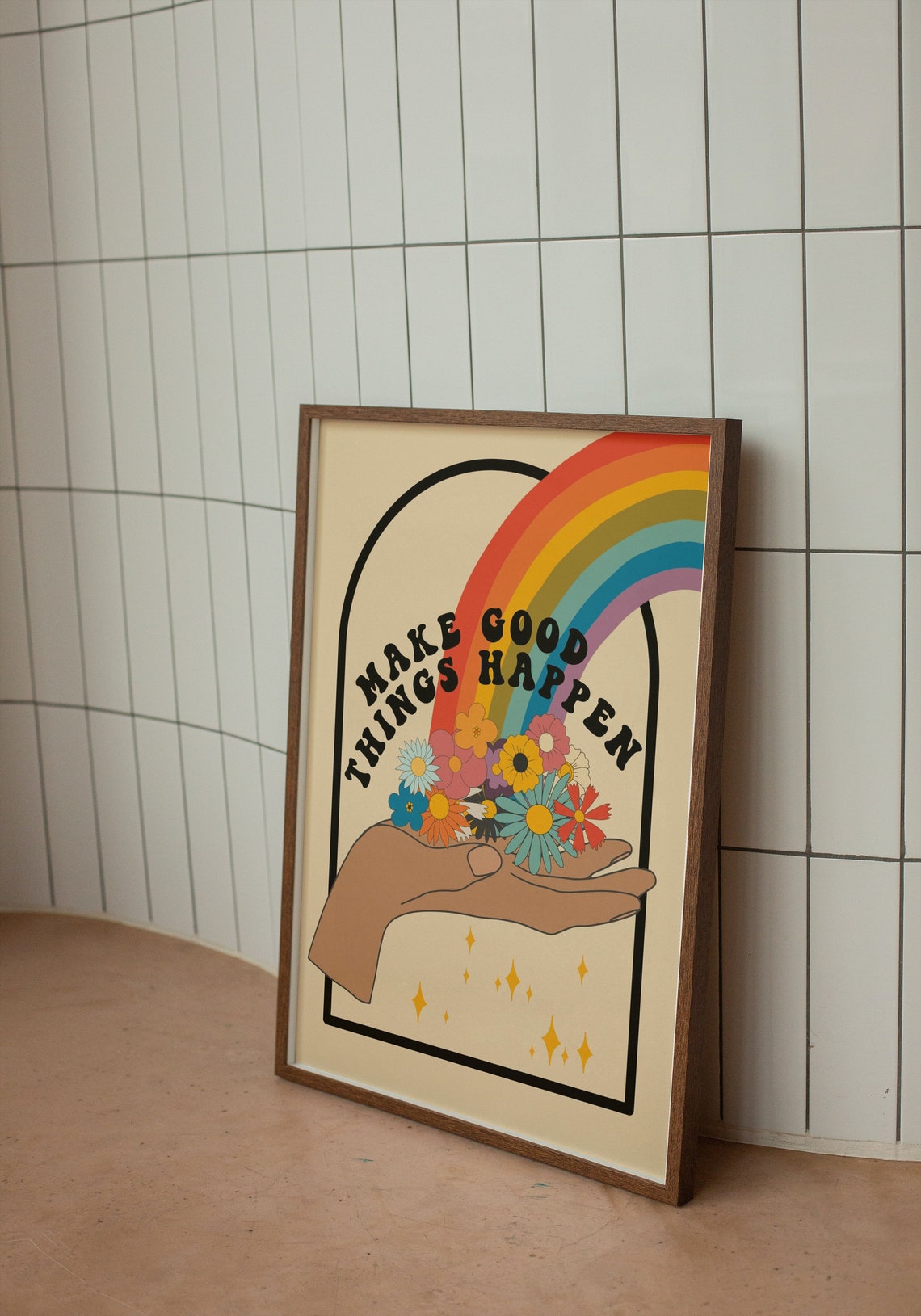 Colourful Make Good Things Happen Print Retro Art Groovy - Etsy