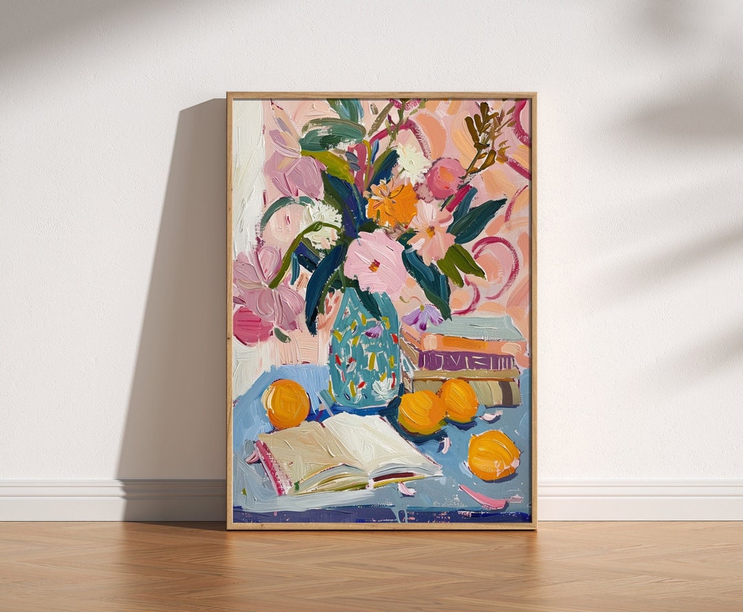 Flowers and Books Print, Fauvism Painting, Matisse, Florals, Living ...