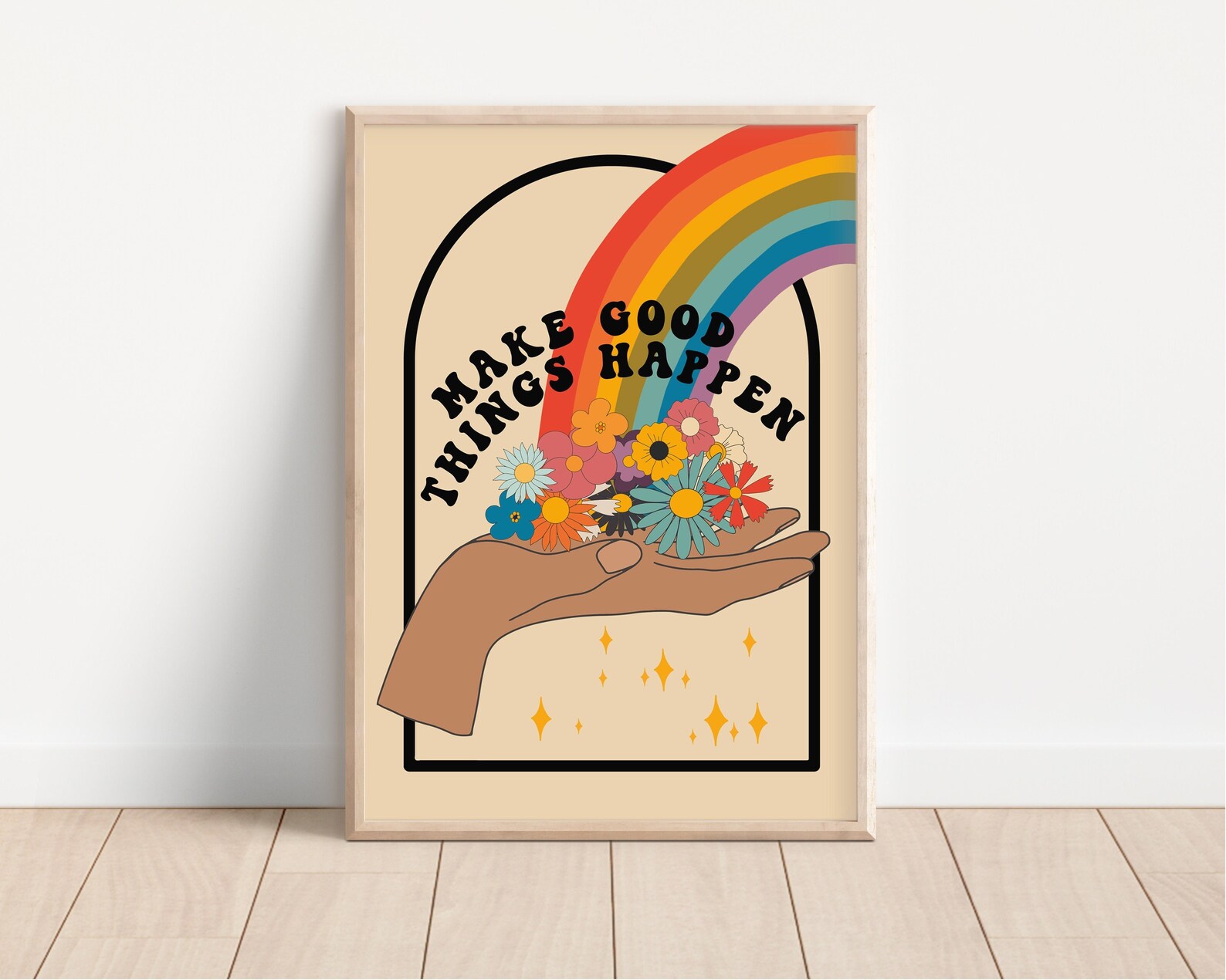 Colourful Make Good Things Happen Print Retro Art Groovy - Etsy