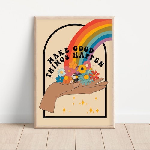 Here Comes the Sun Poster Sun Rays Wall Art 60s 70s Decor - Etsy