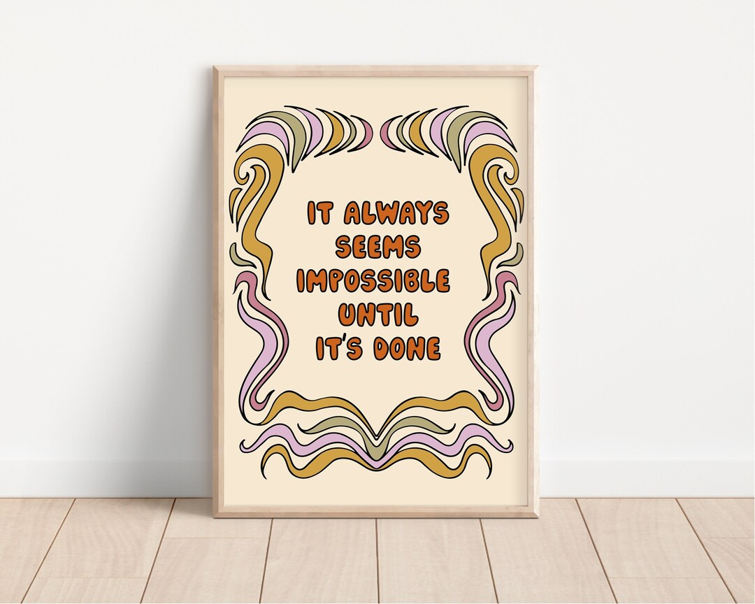 Positivite Motivational Quote Retro Print - Retro Art, Groovy, 1970's ...