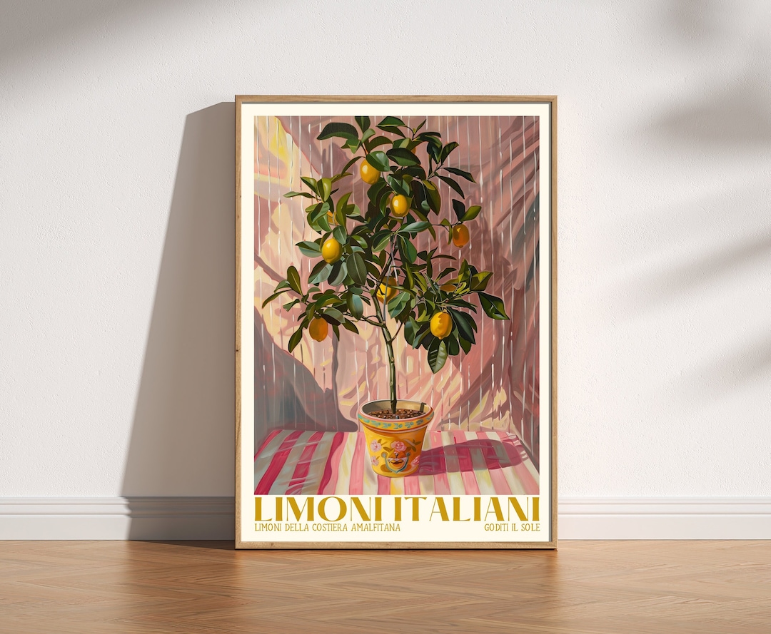 Italian Lemon Tree Print, Limoni Italiani, Citrus Fruit Art, Kitchen ...