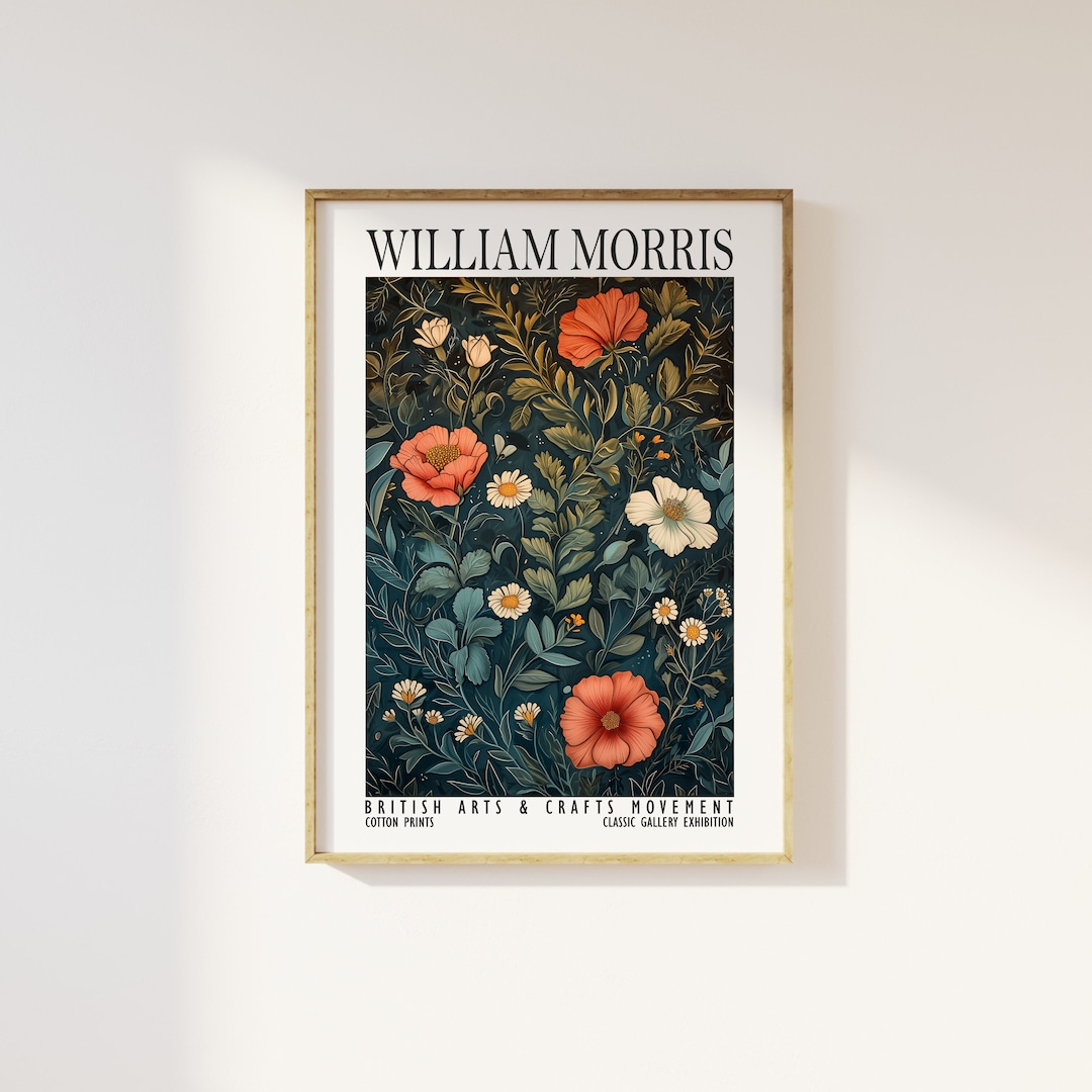 William Morris Style Botanical Floral Print - Cotton Prints Exhibition ...