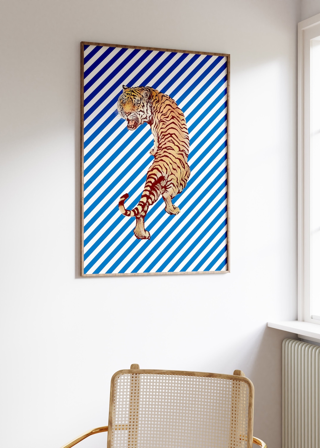 Retro Tiger Print: Eclectic Bohemian Art Decor - Etsy