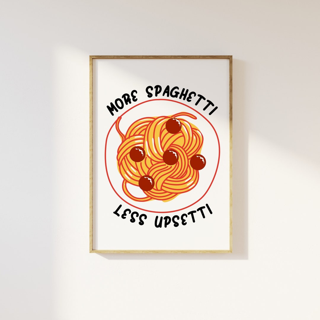 Spaghetti Print: Retro Kitchen Pasta Lover Art - Etsy