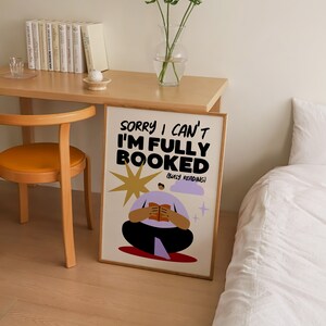 I'm Fully Booked and Busy Retro Book Print | Busy Reading Poster ...