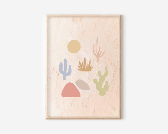Prints Wall Décor Home Décor Pastel Color Shapes Print Modern Boho ...