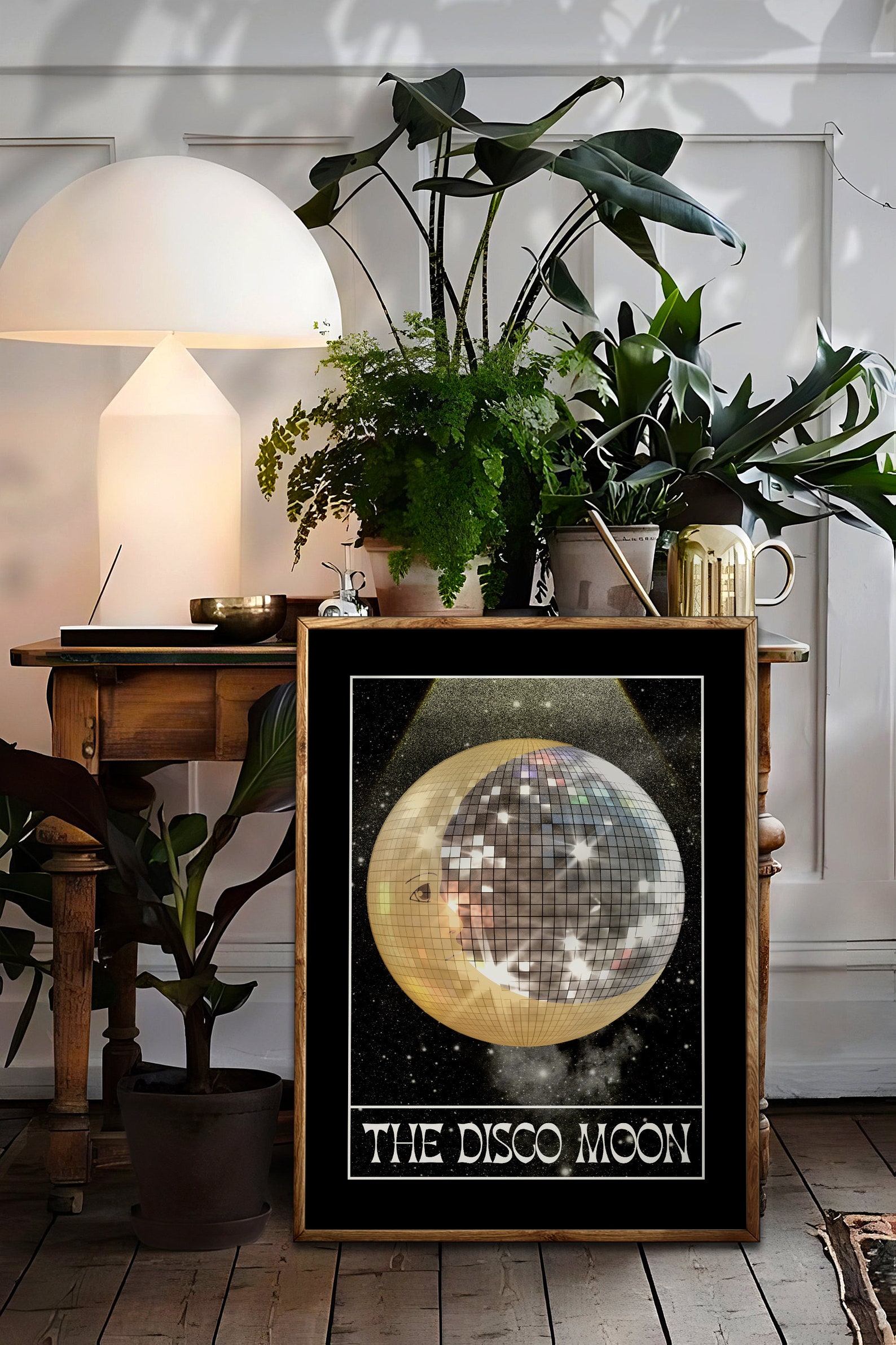 Disco Moon Print - Tarot Card Style Disco Moon the Moon XVIII ...