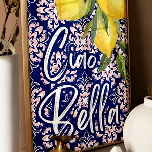 Ciao Bella Quote Print - Mediterranean Collection, Italian Phrase ...